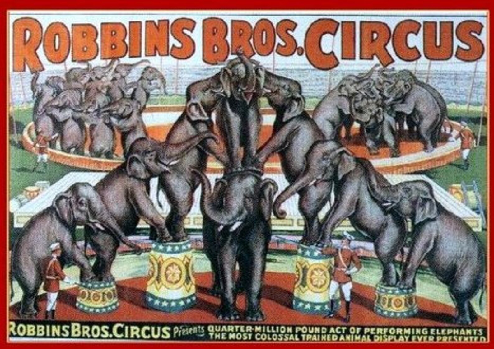 Robbins Brothers Circus Elephant Show Vintage circus art | Etsy