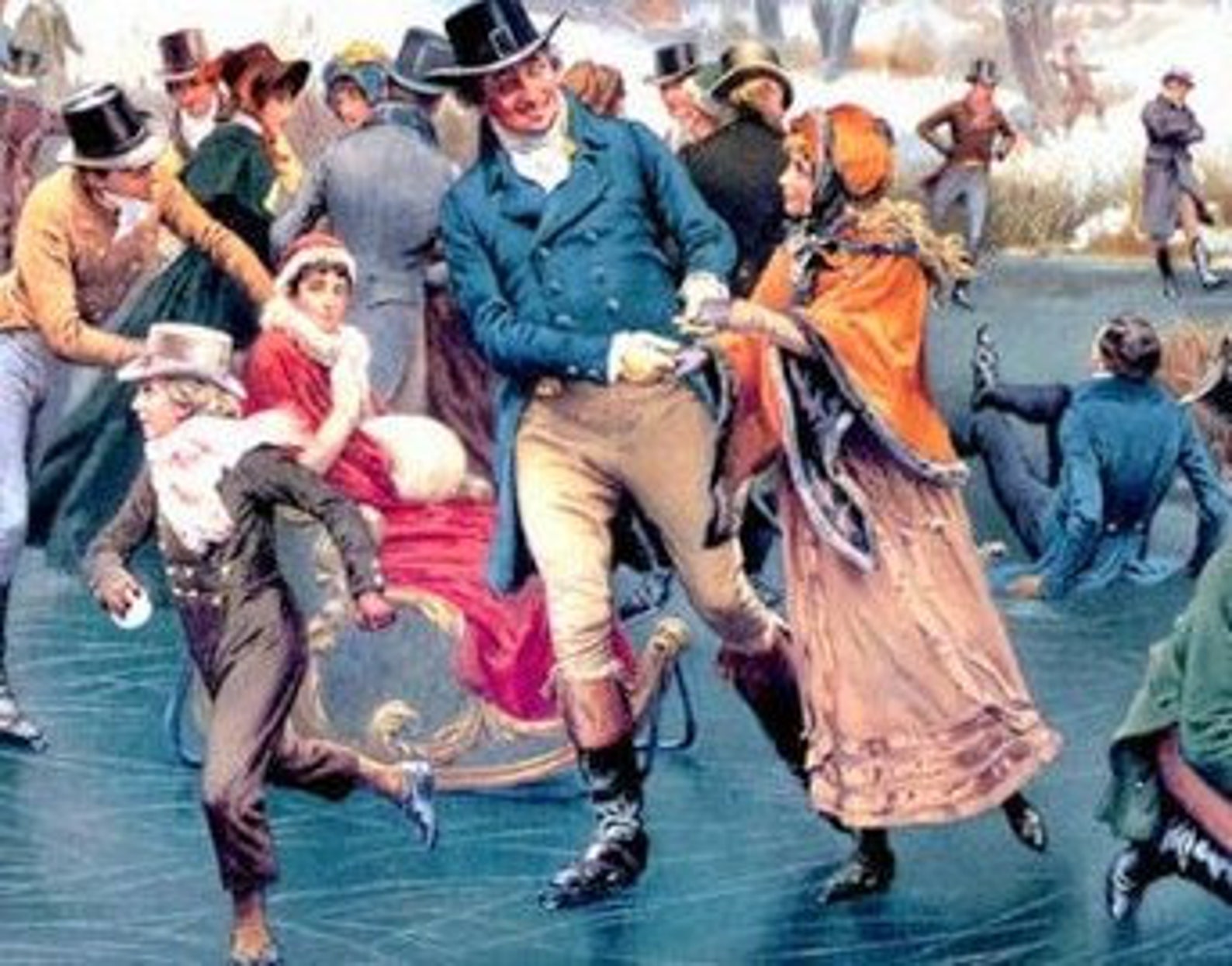 1907 Canvas Print. 11x14 Victorian Ice Skating Holiday Frank - Etsy