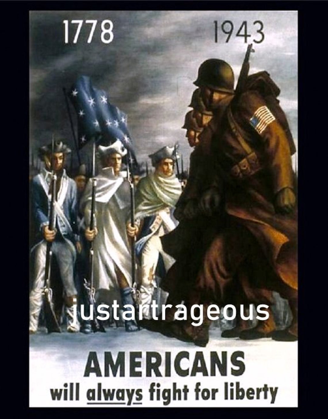 Americans Will Always Fight- Always Win. 1778-1943 WWII Era Poster, 11 ...