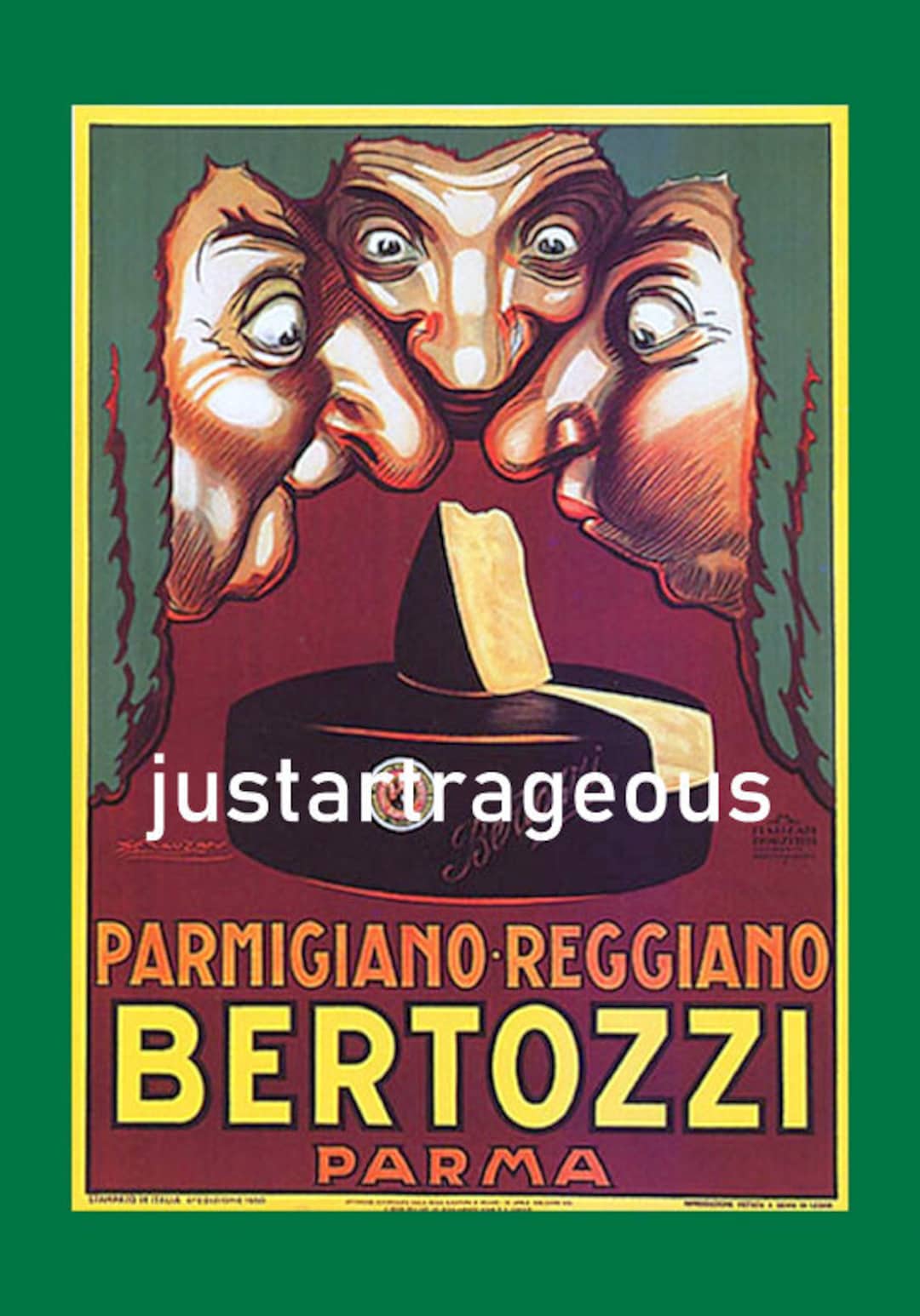 Bertozzi Parma Parmigiano Reggiano Cheese, Vintage Italian Cafe Decor ...
