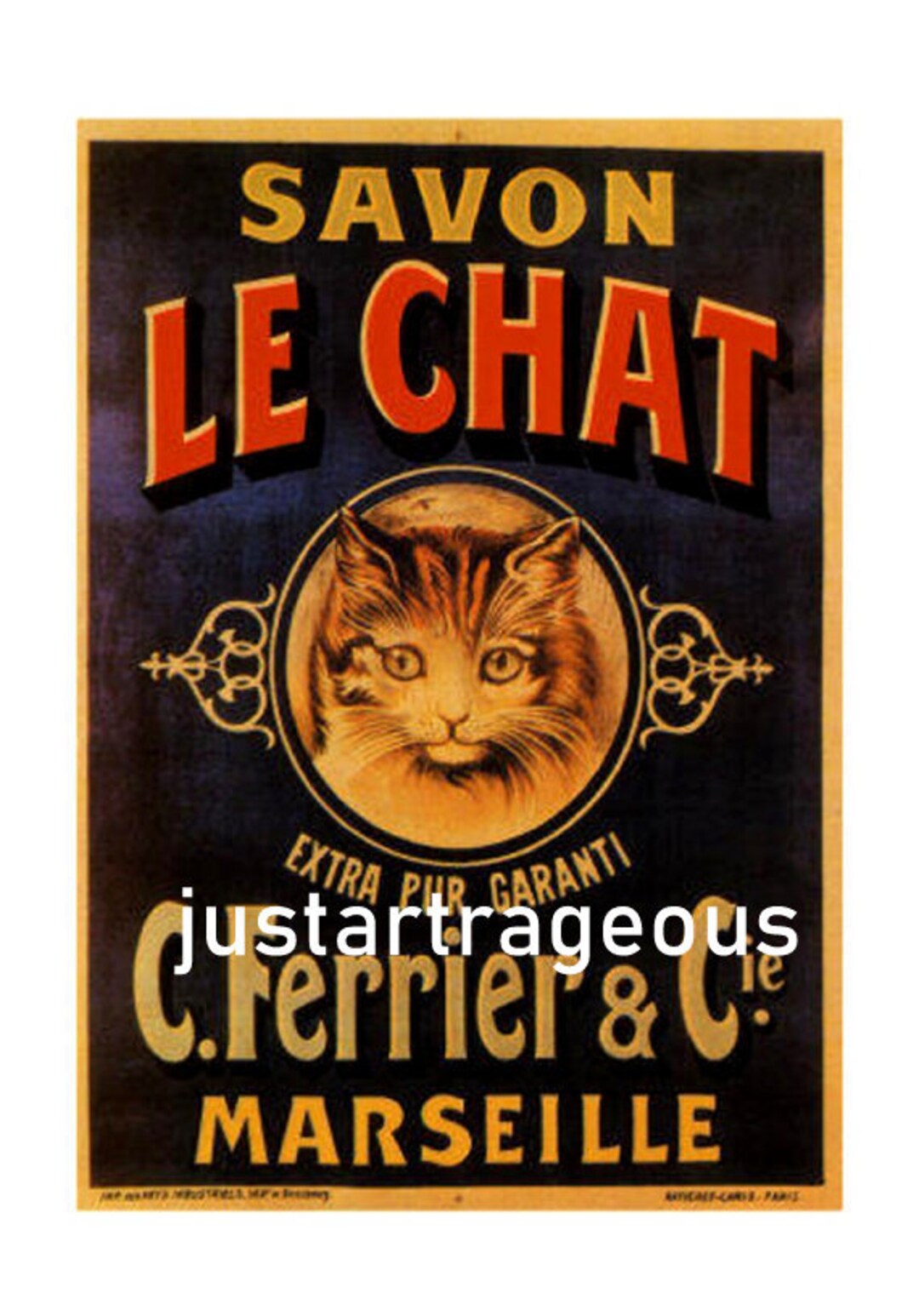 Savon Le Chat, Vintage Soap Advertisement, Marseille, France, Cats in ...