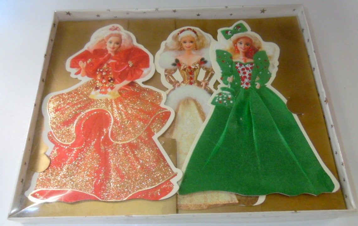 Set of 3 Holiday Barbie Hallmark Greeting Cards MIB. 1995 No - Etsy