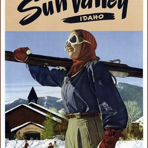 Vintage-travel-posters-sun Valley Idaho. Skiing, Fun in the Sun. Winter ...