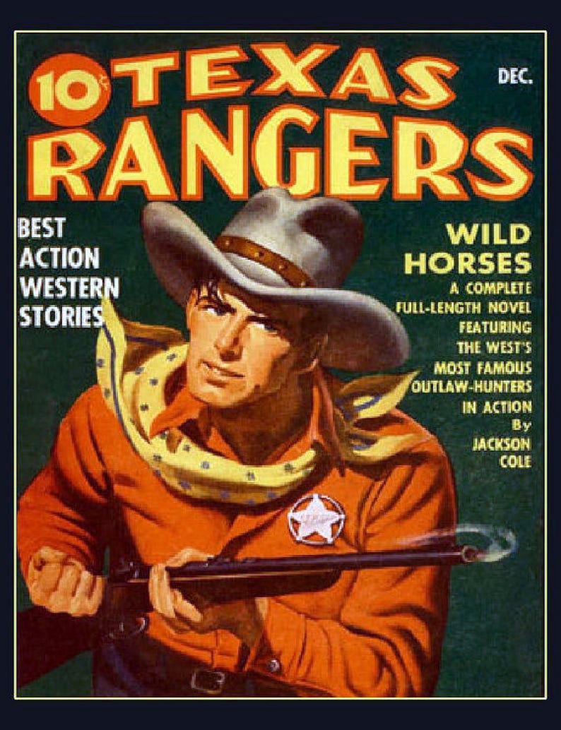 Texas Rangers Magazine Cover Western Stories Western Book | Etsy