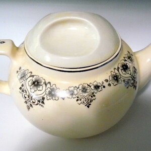 Vintage Paden Bakery Ceramic Teapot, Light Ivory Color With Silver ...