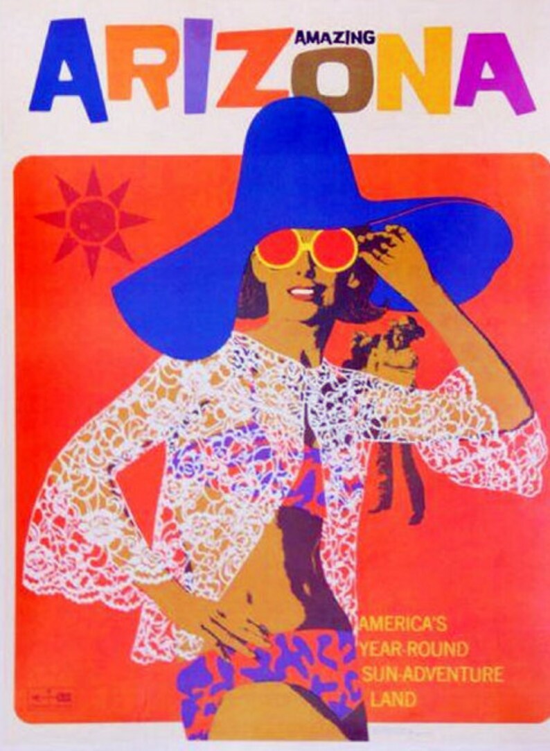 Vintage-travel-posters-amazing Arizona, Year Round Sun. Vintage Tourism ...
