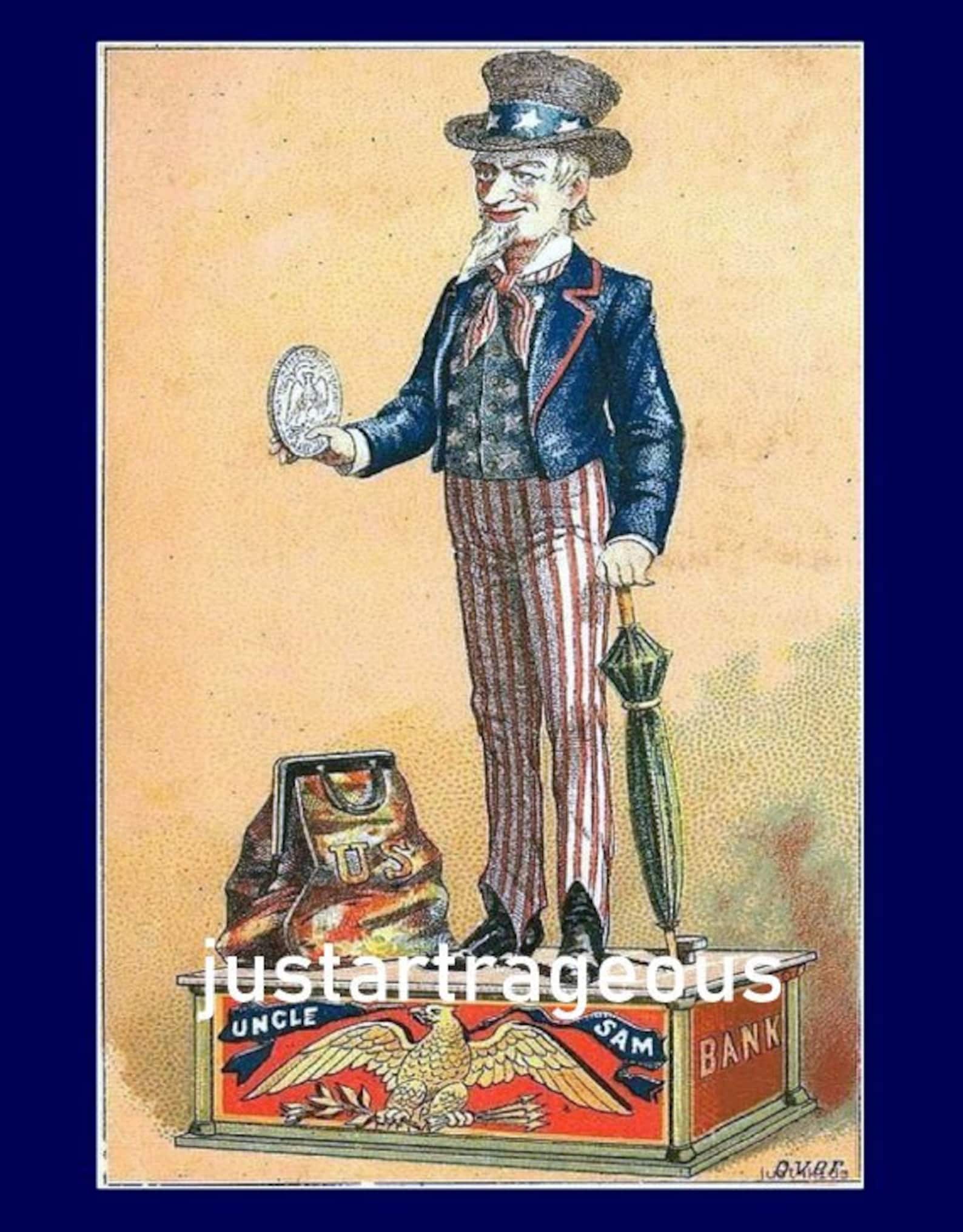 Uncle Sam Bank Advertisement US Government Liberty Old Cast - Etsy
