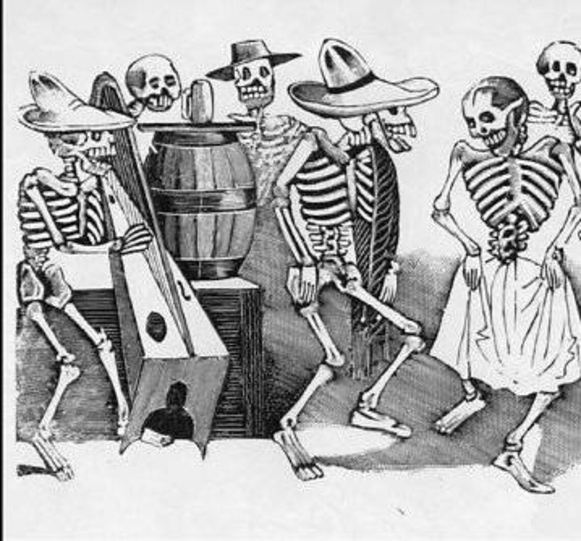 FANDANGO by Posada Dia Muertos Skeleton Late 1800s Day of | Etsy