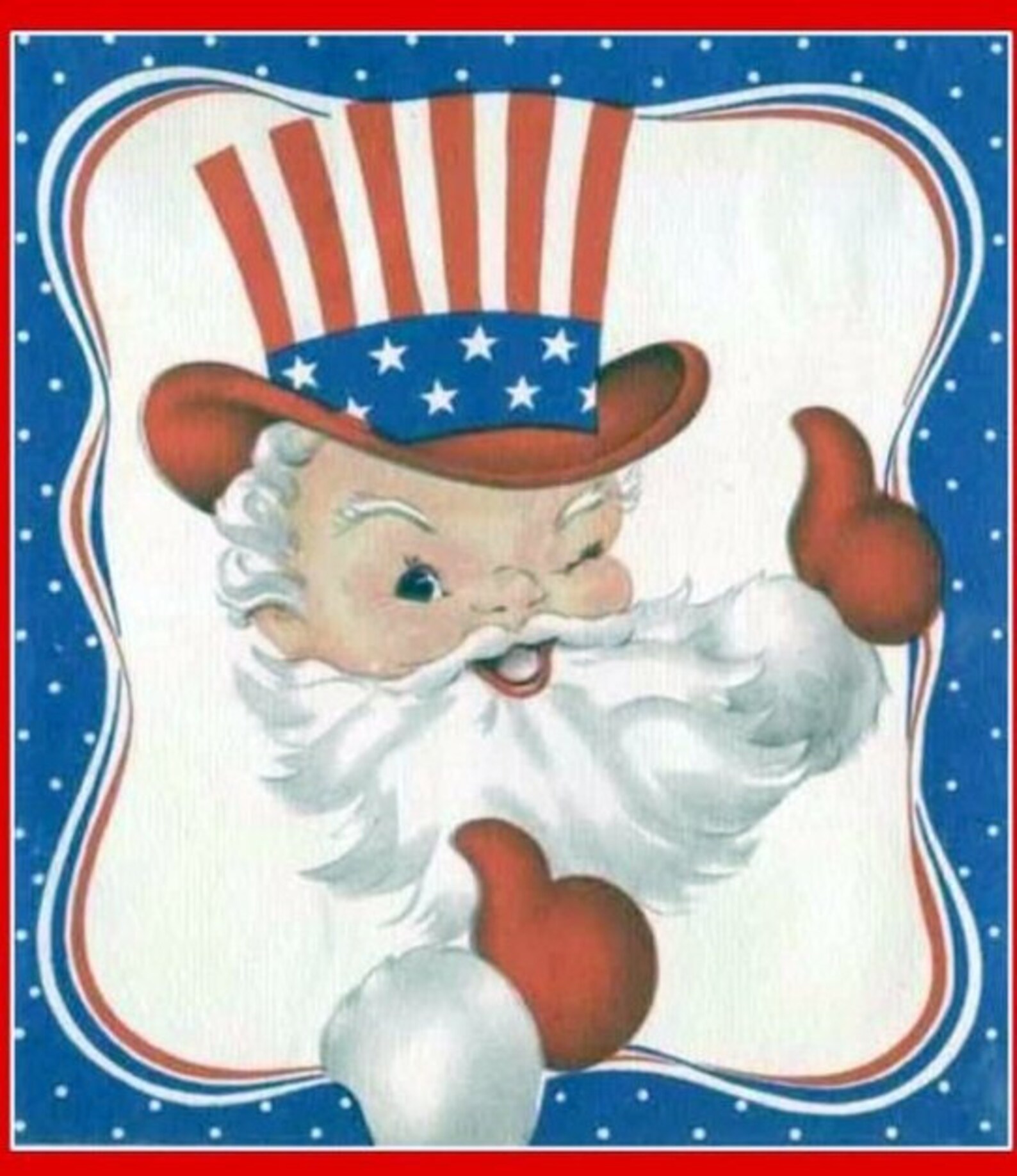 Uncle Sam Santa Canvas Print 11x14 Christmas Holiday Wall - Etsy