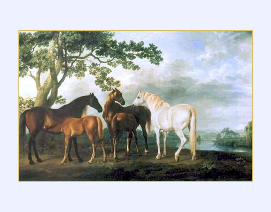 George Stubbs_-_horses Equine Art Mares and Foals in a - Etsy