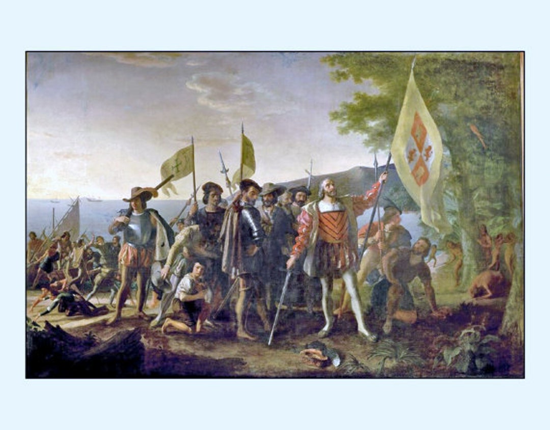 Landing of Columbus- 1492. Historical Art, US History, Discover of ...