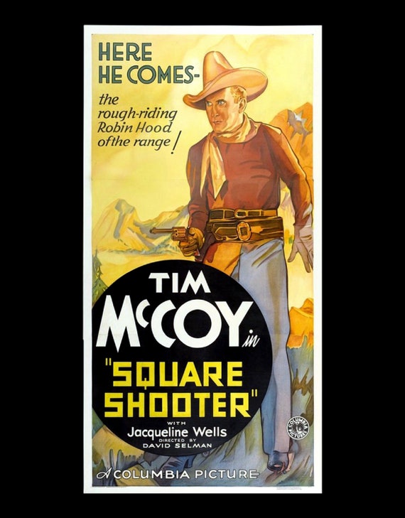 Cowboy Western Movie Poster 1930s Tim Mccoy Square Shooter - Etsy