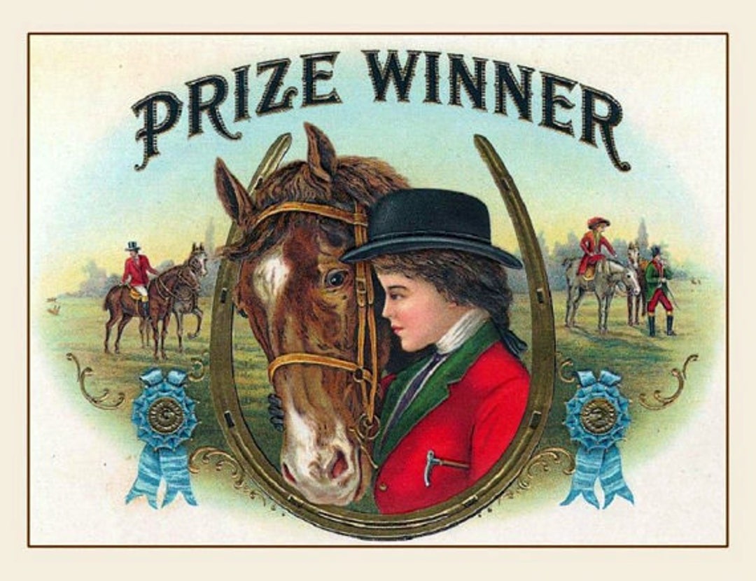 Vintage Cigar Label, Prize Winner, cigar Advertisement, Brown Horse ...