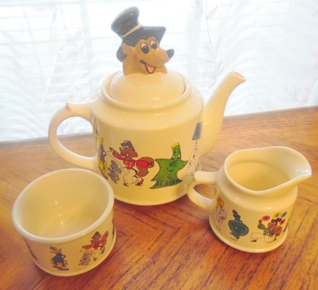 1995 Wade Animated Character Tea Set. 1 of Only 1700 Made. 4 Pc. Set ...