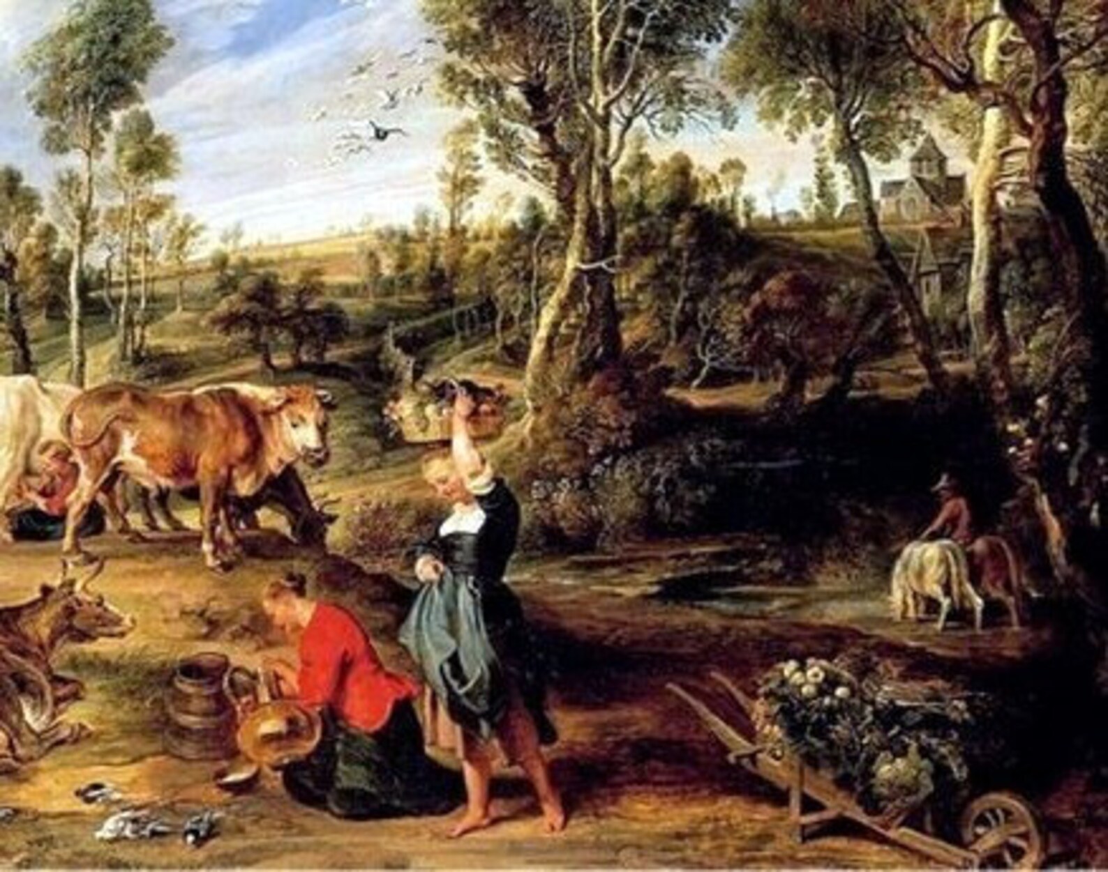 Peter Paul rubens Milkmaids Cattle Landscape 1619. Antique | Etsy