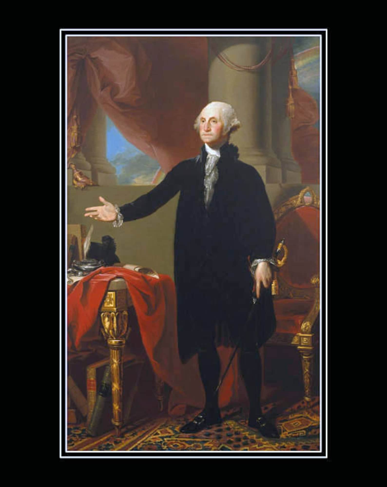 GEORGE WASHINGTON 1796 President Painting by Gilbert Stuart, Us History ...