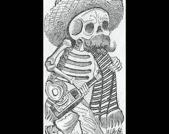 FANDANGO by Posada Dia Muertos Skeleton Late 1800s Day of | Etsy