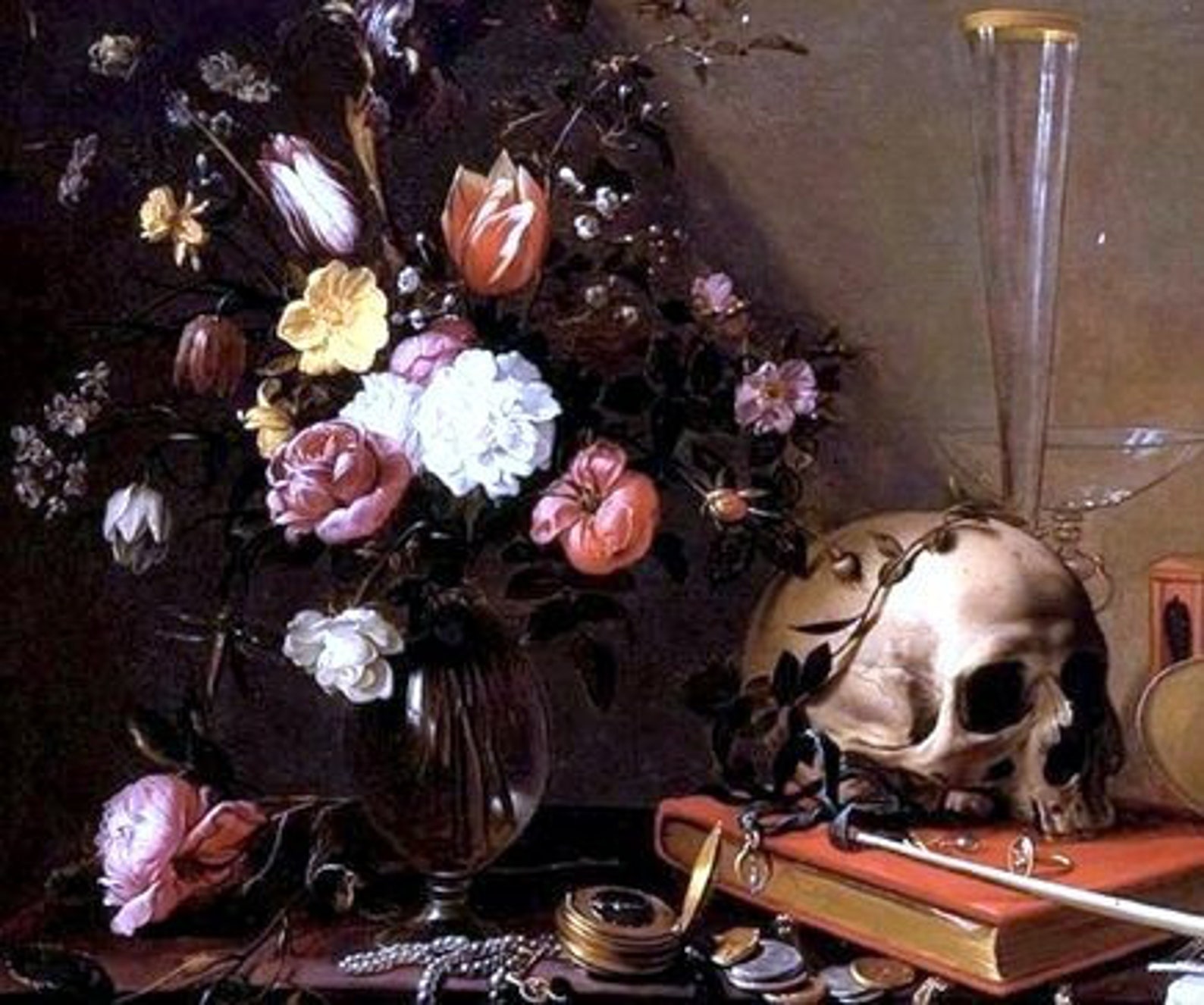Adriaen Van Utrecht, Vanitas: Still Life With Bouquet and Skull, C ...