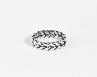 Sterling Silver Square & Twisted Wire Ring with Tapered Bezel | Etsy