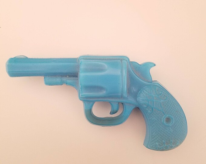 Blue Milk Glass Revolver Gun Pistol Paperweight Decor Item - Etsy