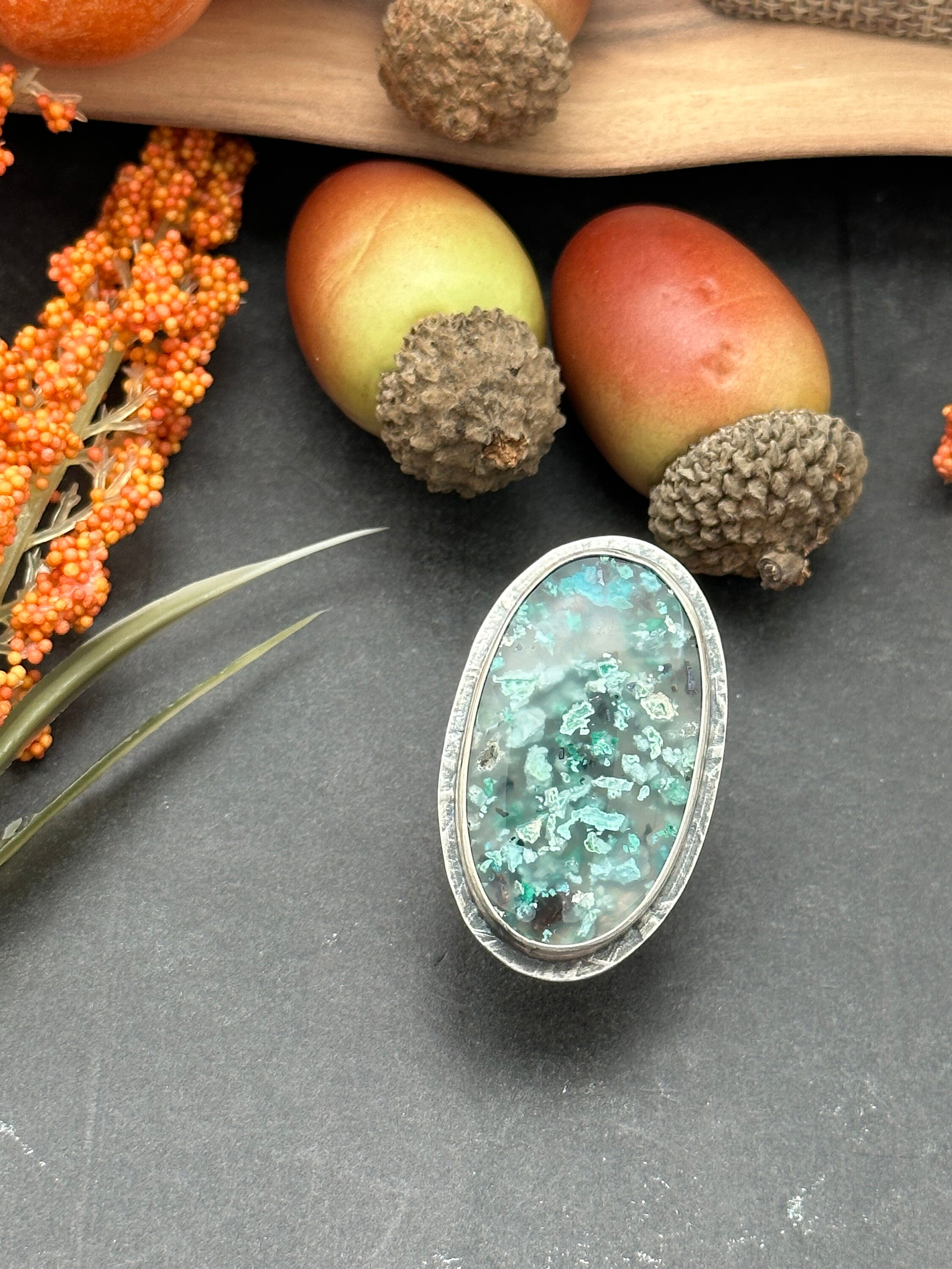 Confetti Agate Artisan Ring - Etsy