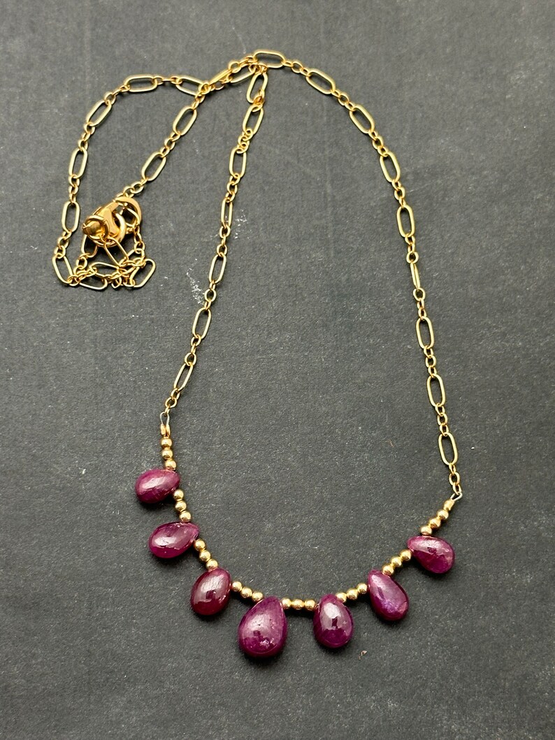 Ruby Multi Stone Necklace - Etsy