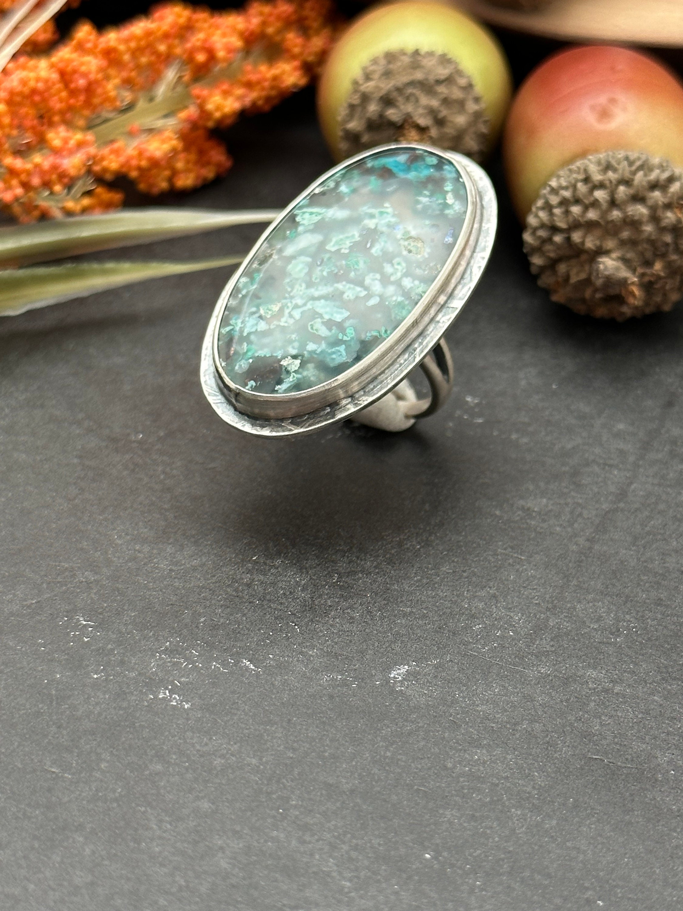 Confetti Agate Artisan Ring - Etsy