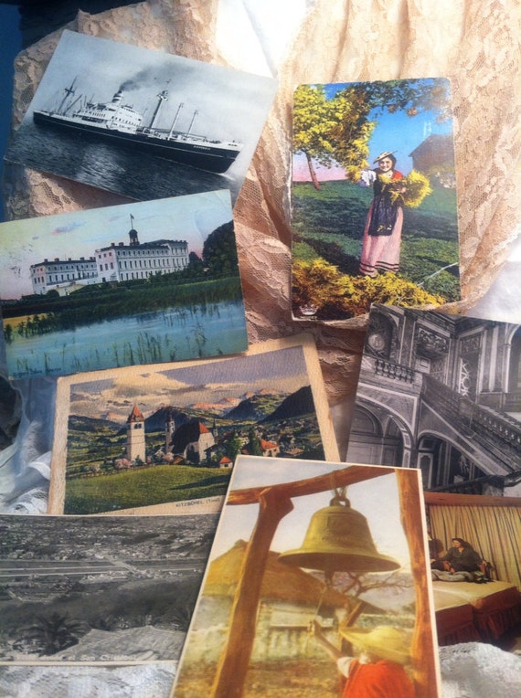 Items similar to Vintage foreign postcards ranging from 1911-1960s used ...