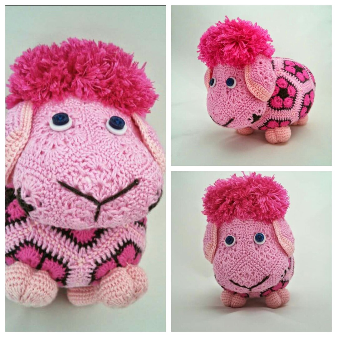 Sheep in Crochet Crochet Sheep Toy African Flower Sheep Talisman Toy ...