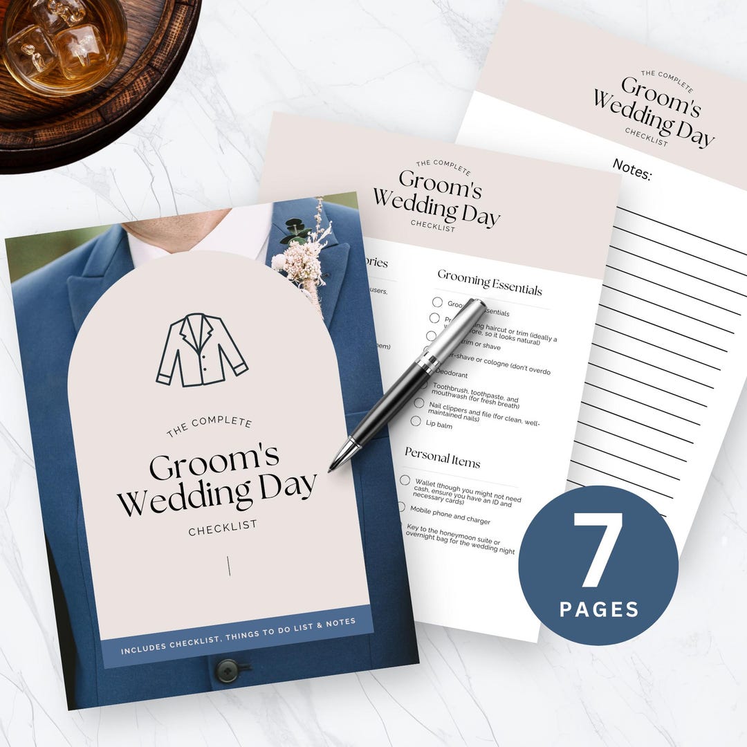 Printable Groom's Wedding Day Checklist, Groom's Wedding To-do List ...