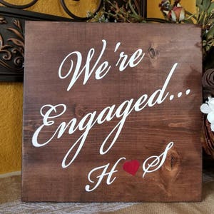Personalized We're Engaged Sign Engagement Wood Signs Wedding Rustic ...