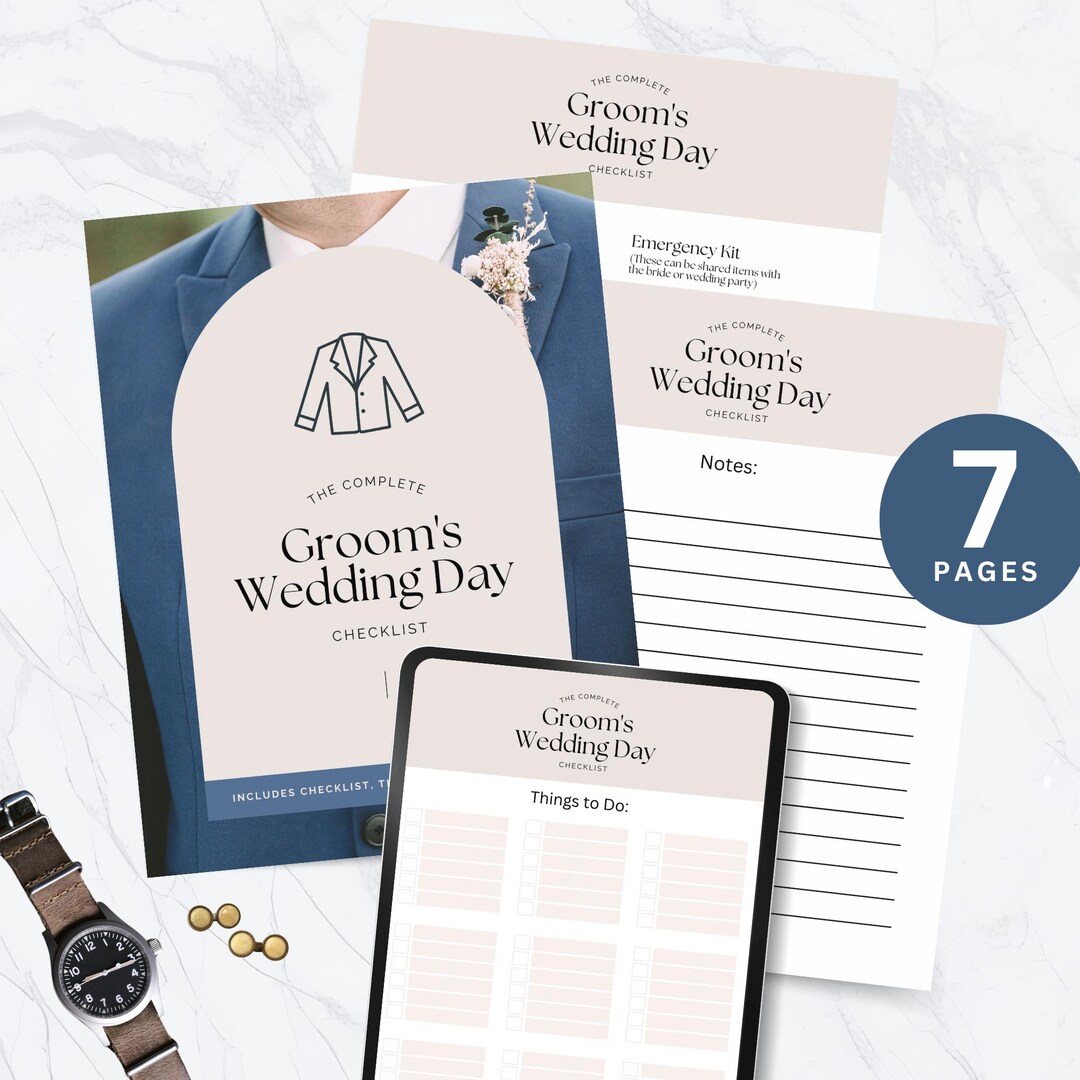 Printable Groom's Wedding Day Checklist, Groom's Wedding To-do List ...