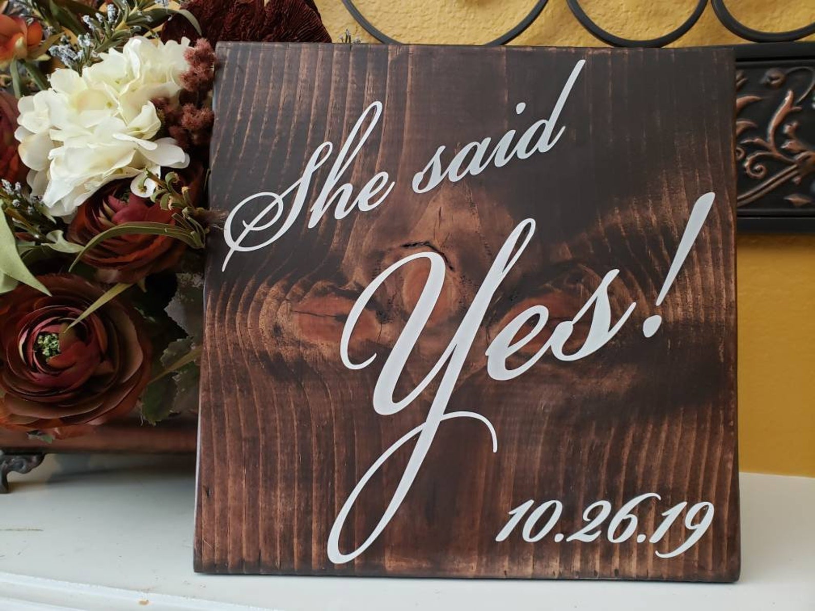 Personalized She Said Yes Sign Engagement Wood Signs - Etsy
