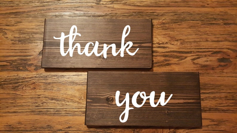 Thank You Signs 2 Wooden Handpainted Signs Rustic Wedding - Etsy