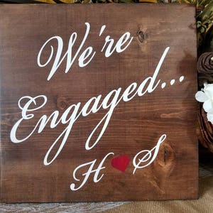 Personalized We're Engaged Sign Engagement Wood Signs Wedding Rustic ...