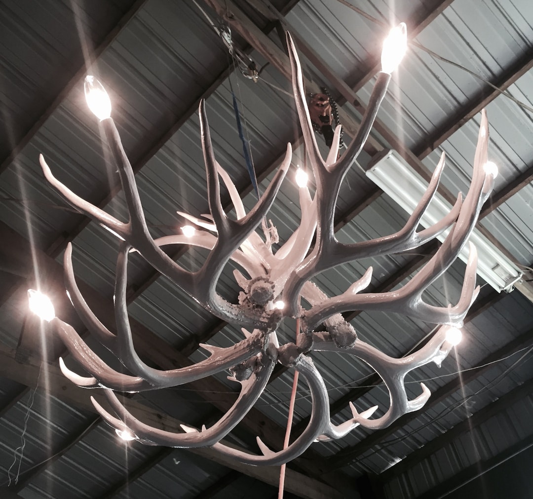Grey Modern Antler Chandelier - Etsy