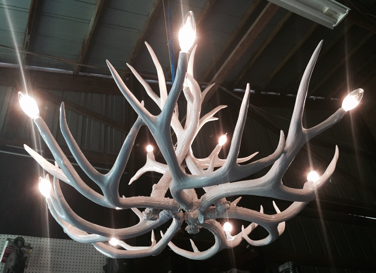 Grey Modern Antler Chandelier - Etsy
