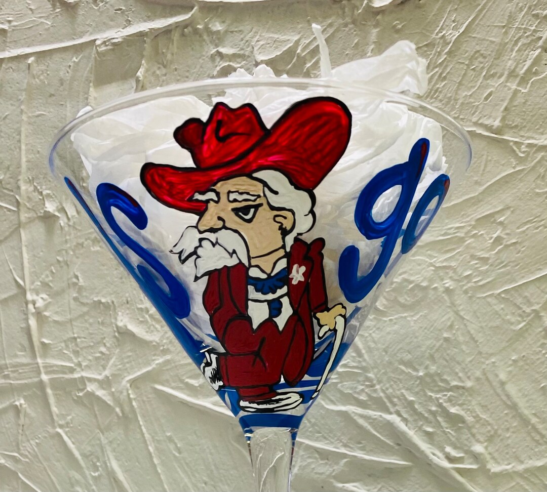 Ole Miss Colonel Rebel Martini Glass - Etsy