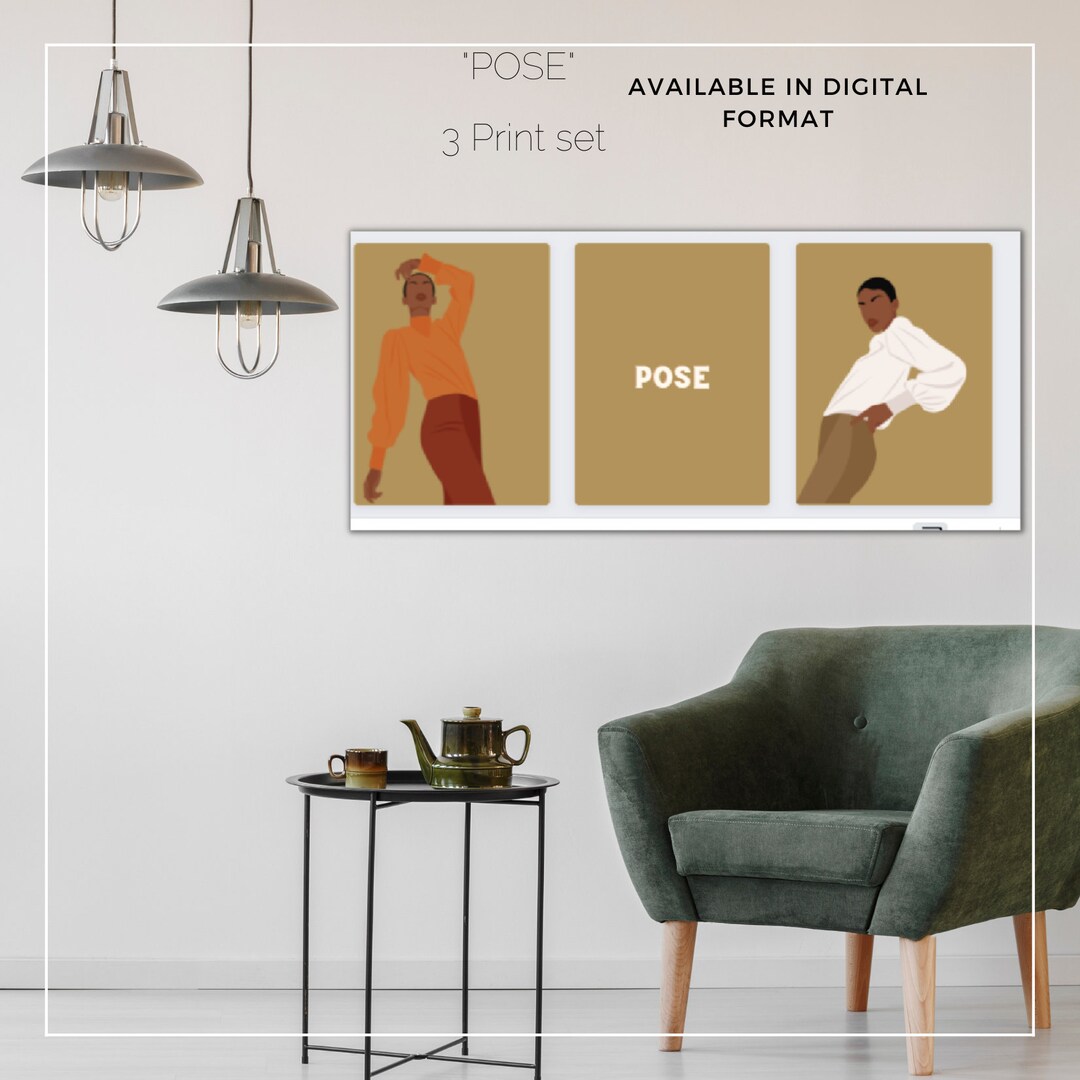 POSE 3 Piece Print Set (digital Download) 18in by 24in Each - Etsy