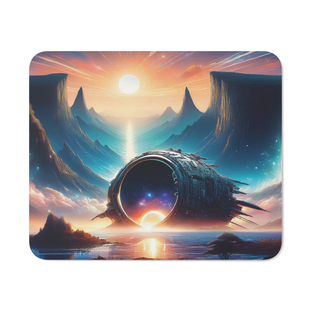 Space Painting Desk Mouse Pad, Galaxy Print Office Mat, Celestial Art ...