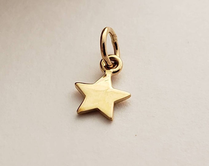 Tiny Natural Bronze Small Star Charm, Celestial Charm, Star Charm ...