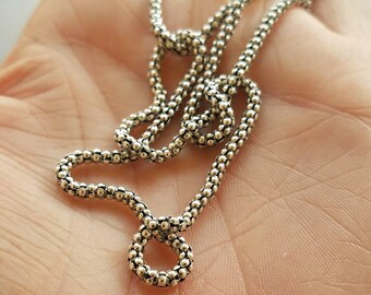 18 1.25mm Oxidized Sterling Silver Round Foxtail Chain,round Weave ...