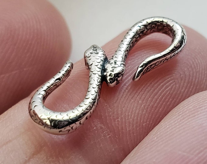 Sterling Silver Double Snake S Hook Clasp, Snake Clasp, S Shaped Clasp ...