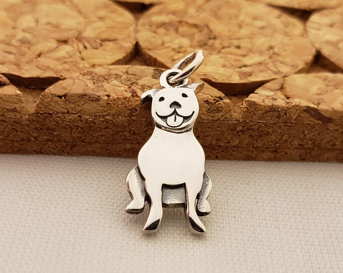 Pitbull Charm, Sterling Silver Pitbull Charm,pit Bull Dog Jewelry ...