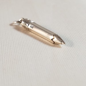 Sterling Silver No 2 Pencil Charm, Pencil Charm, School Charm, Sterling ...