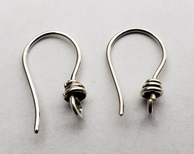 Sterling Silver Earring Hook With Front Facing Loop & Wire Wraps,bali ...