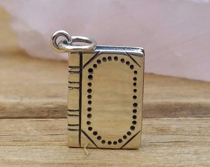 Sterling Silver Realistic Book Charm, Book Lover, Book Charm, Book ...