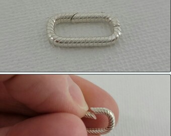 Small Sterling Silver Hinged Oval Clasp,silver Mini Push Clasp,oval ...