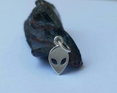 Sterling Silver Alien Head Charm Space Alien Charm | Etsy