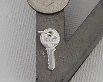 Sterling Silver Key Charm S925 Silver Key Charm for Jewelry - Etsy
